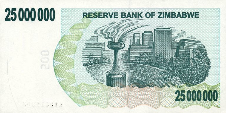 Zimbabwe new 25- and 50-million dollar notes (B147a and B148a ...