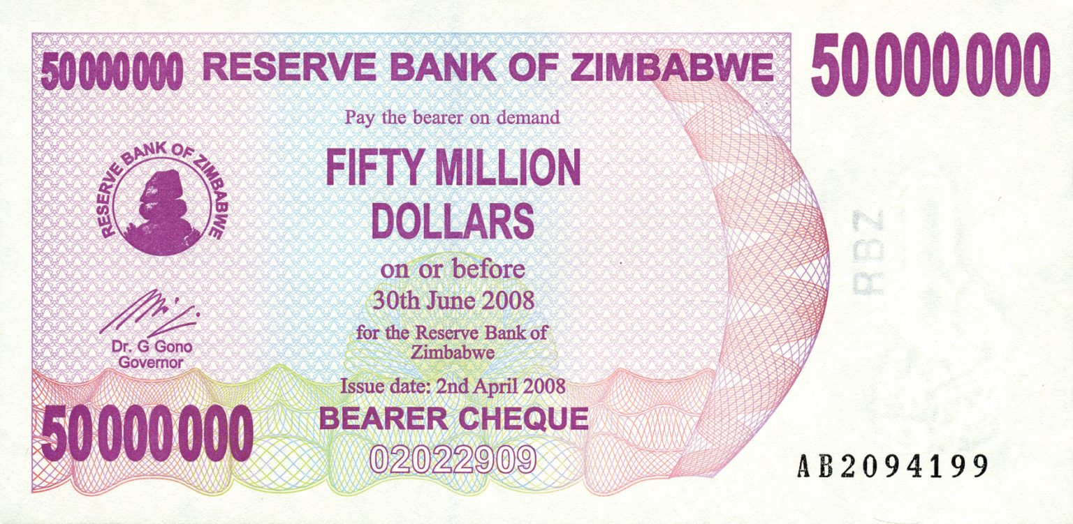 Zimbabwe new 25- and 50-million dollar notes (B147a and B148a ...
