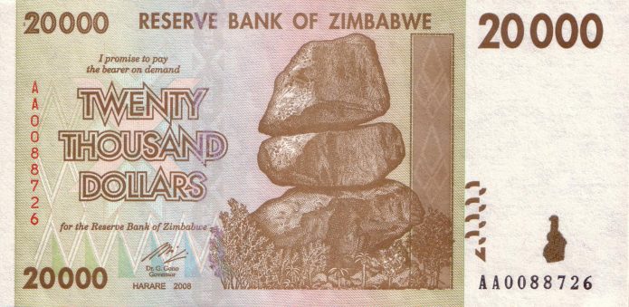 Zimbabwe new 10,000- and 20,000-dollar notes (B163a and B164a ...