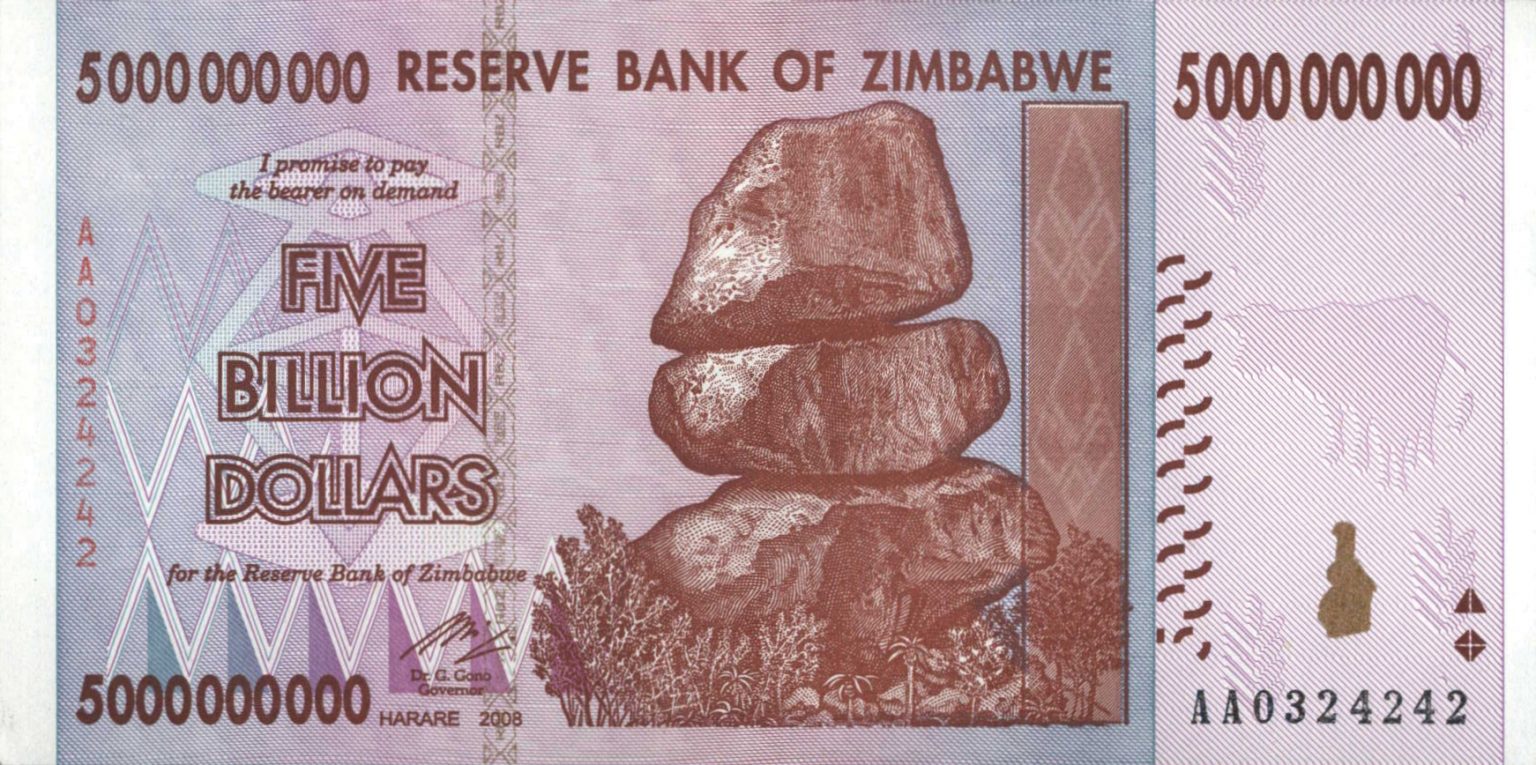 Zimbabwe new 1-, 5-, and 10-billion dollar notes (B174a – B176a ...
