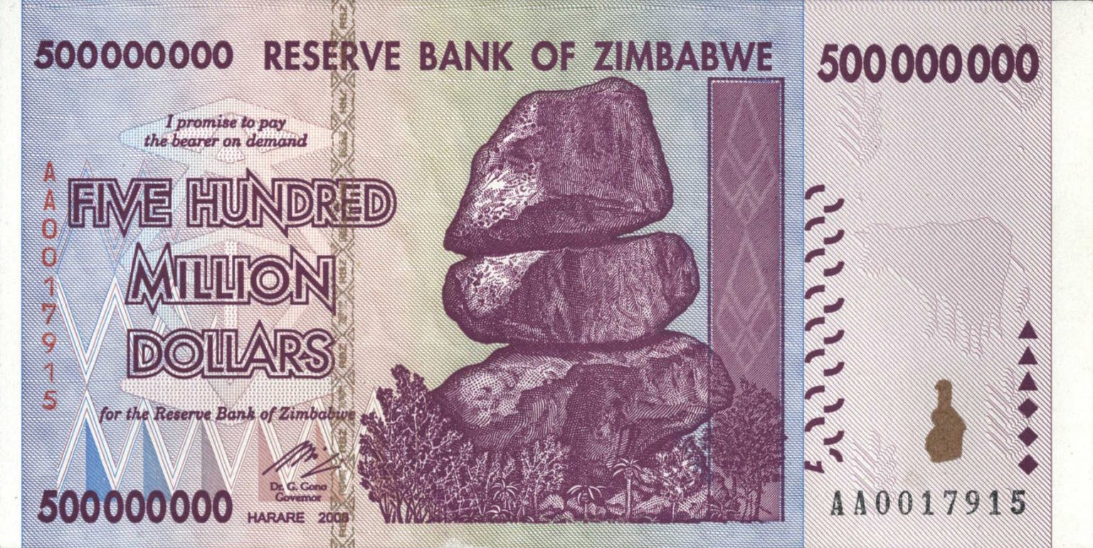 Zimbabwe new 200- and 500-million dollar notes (B172a and B173a ...