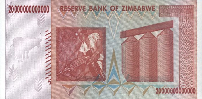 Zimbabwe new 10-, 20-, 50-, and 100-trillion dollar notes (B179a ...