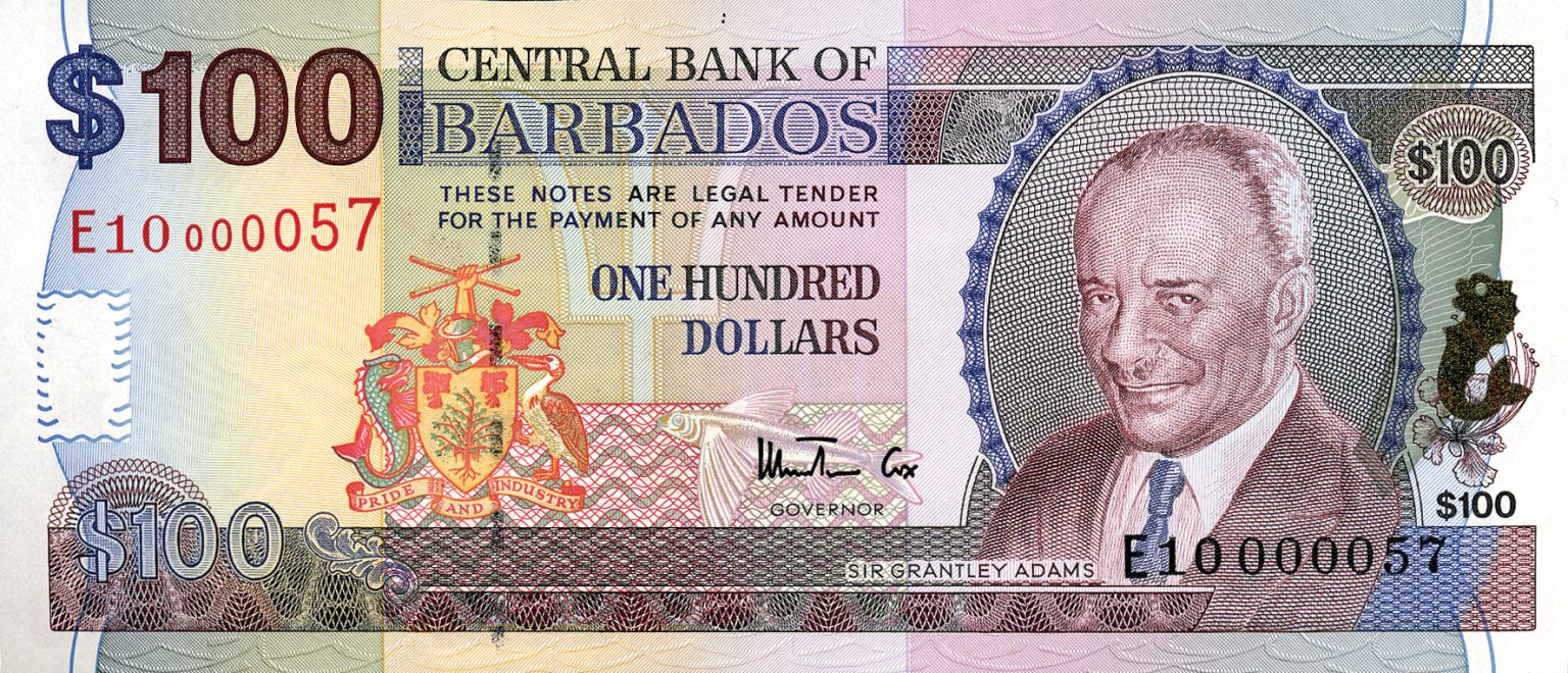 Barbados revised 100-dollar note (B222d) confirmed – BanknoteNews