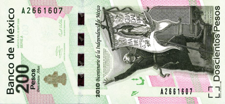 Pixel watermark debuts on Mexico 200-peso commemorative note (B711a ...
