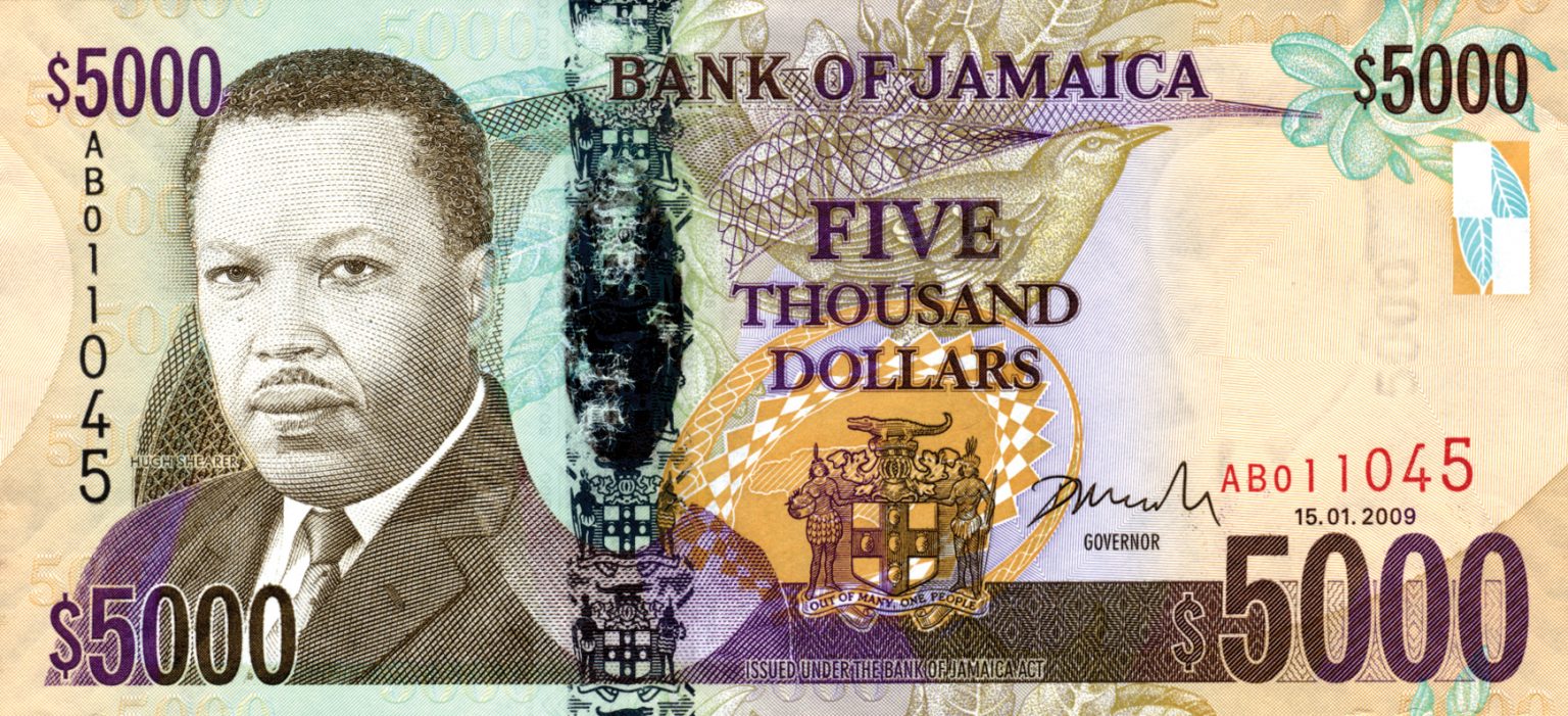 Jamaica new 5,000-dollar note (B242) reported for introduction in ...