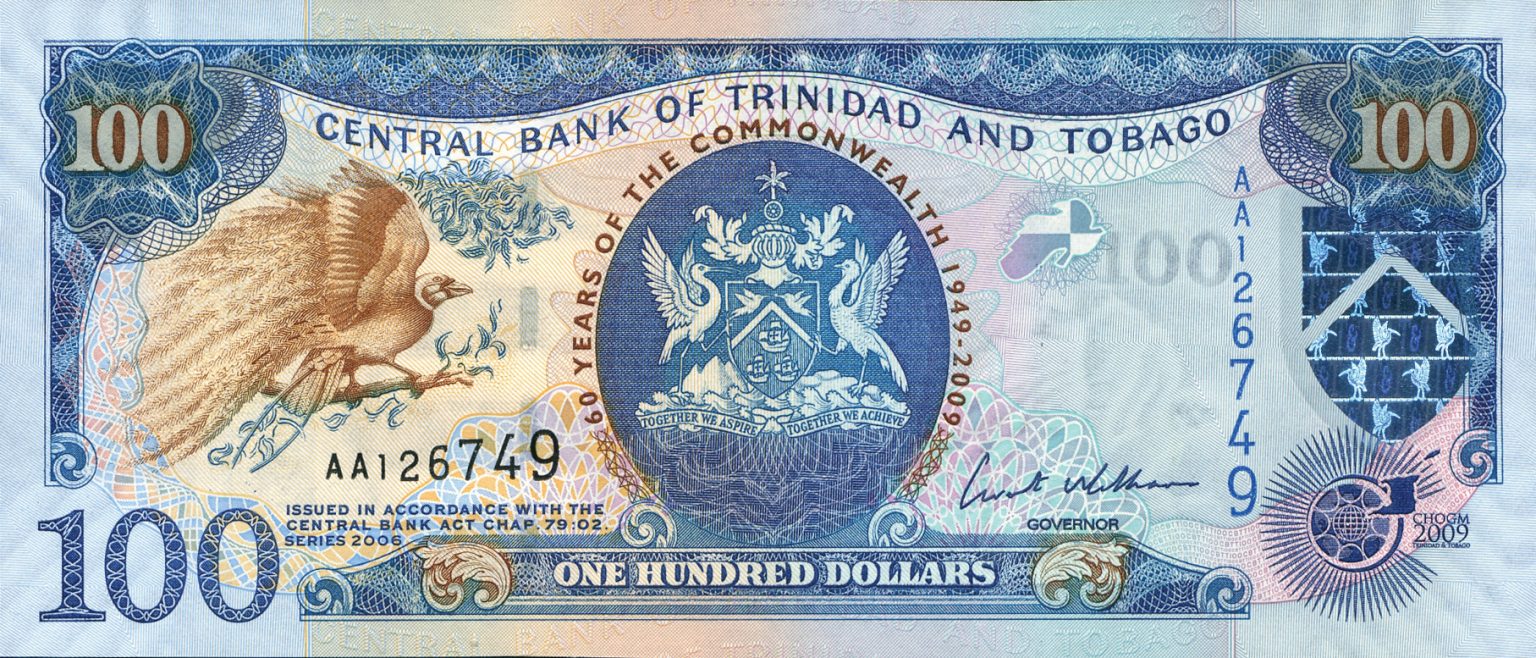 Trinidad and Tobago new 100-dollar CHOGM commemorative note (B226a ...