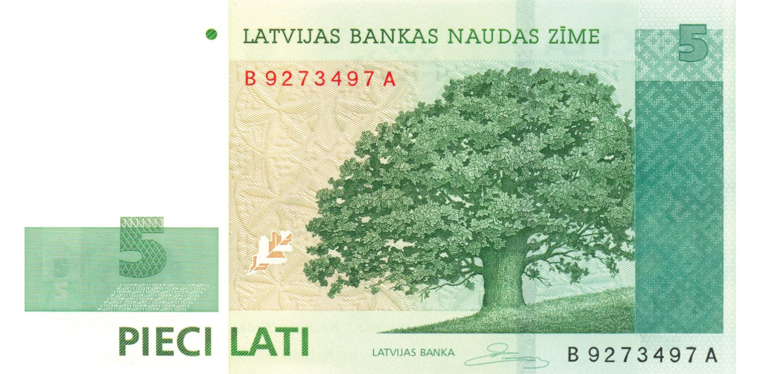 Latvia new date (2009) 5-lat note confirmed – BanknoteNews