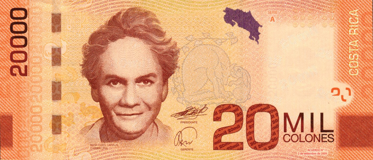 Costa Rica new 20,000-colon note (B562a) confirmed – BanknoteNews
