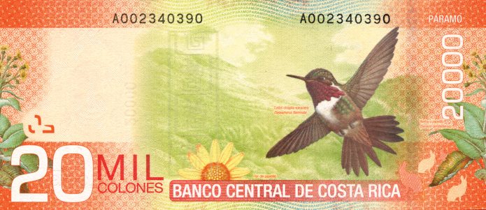 Costa Rica new 20,000-colon note (B562a) confirmed – BanknoteNews