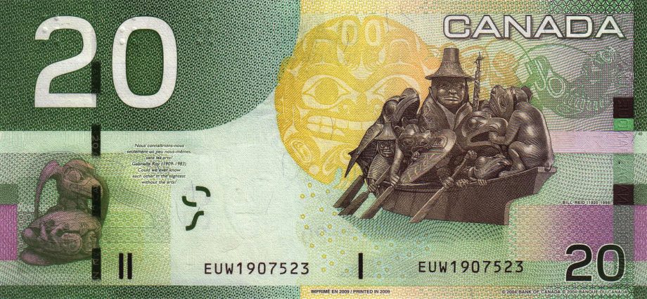 Canada new date (2009) 20-dollar note (B368f) confirmed – BanknoteNews