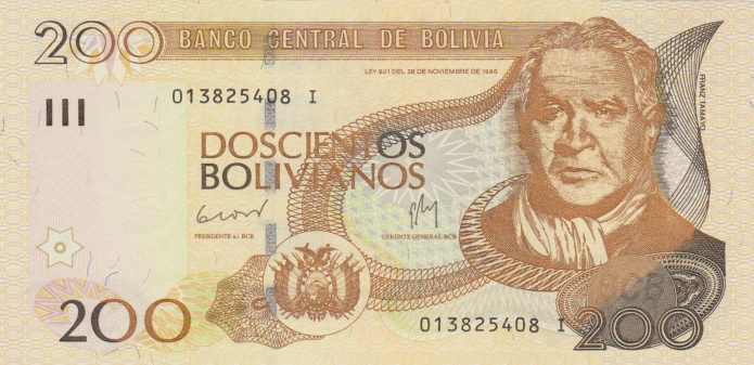 Bolivia new signature 200-boliviano note (B416c) confirmed – BanknoteNews
