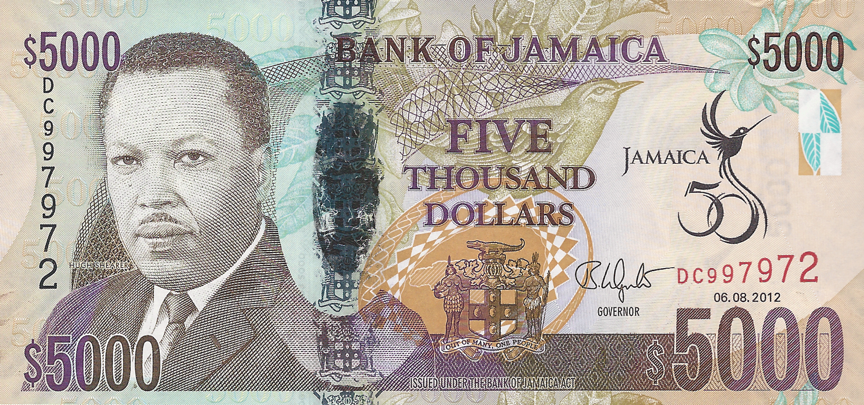 Jamaica new 2012 commemorative notes (B244 – B248) confirmed – BanknoteNews