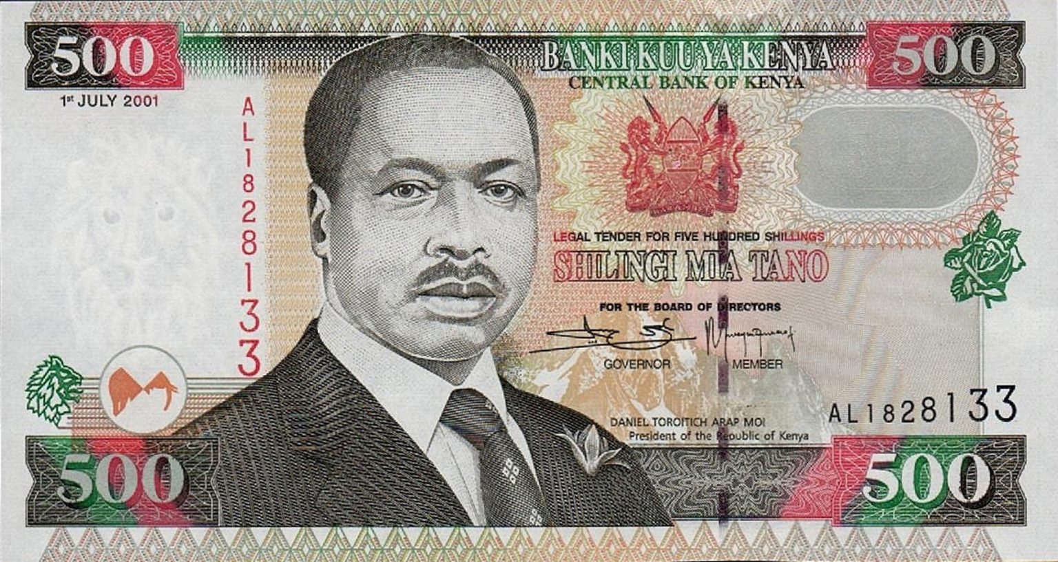 Kenya new signature 200- and 500-shilling notes (B135f2 and B136e2 ...