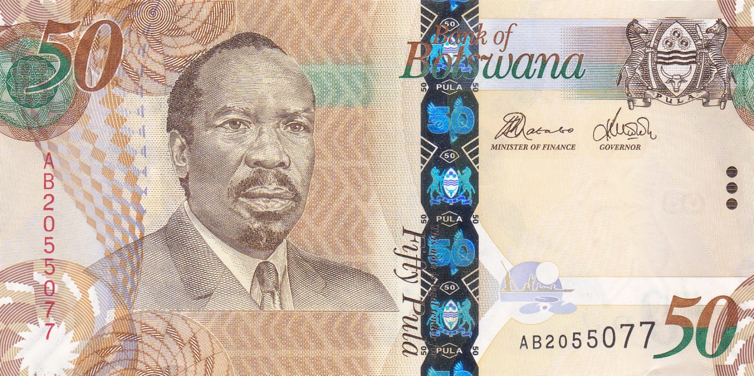 Botswana new sig/date (2012) 50-pula note (B126b) confirmed – BanknoteNews