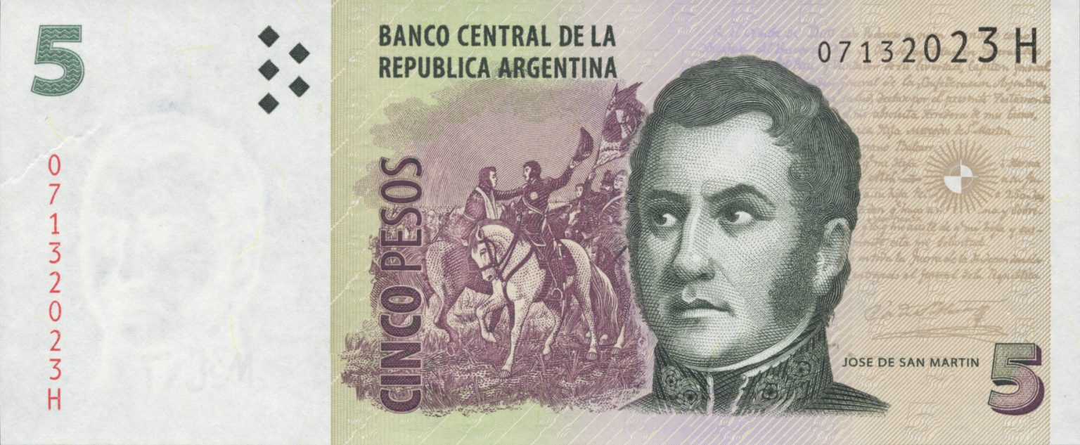 Argentina new signature 5-peso note (B406e) confirmed – BanknoteNews