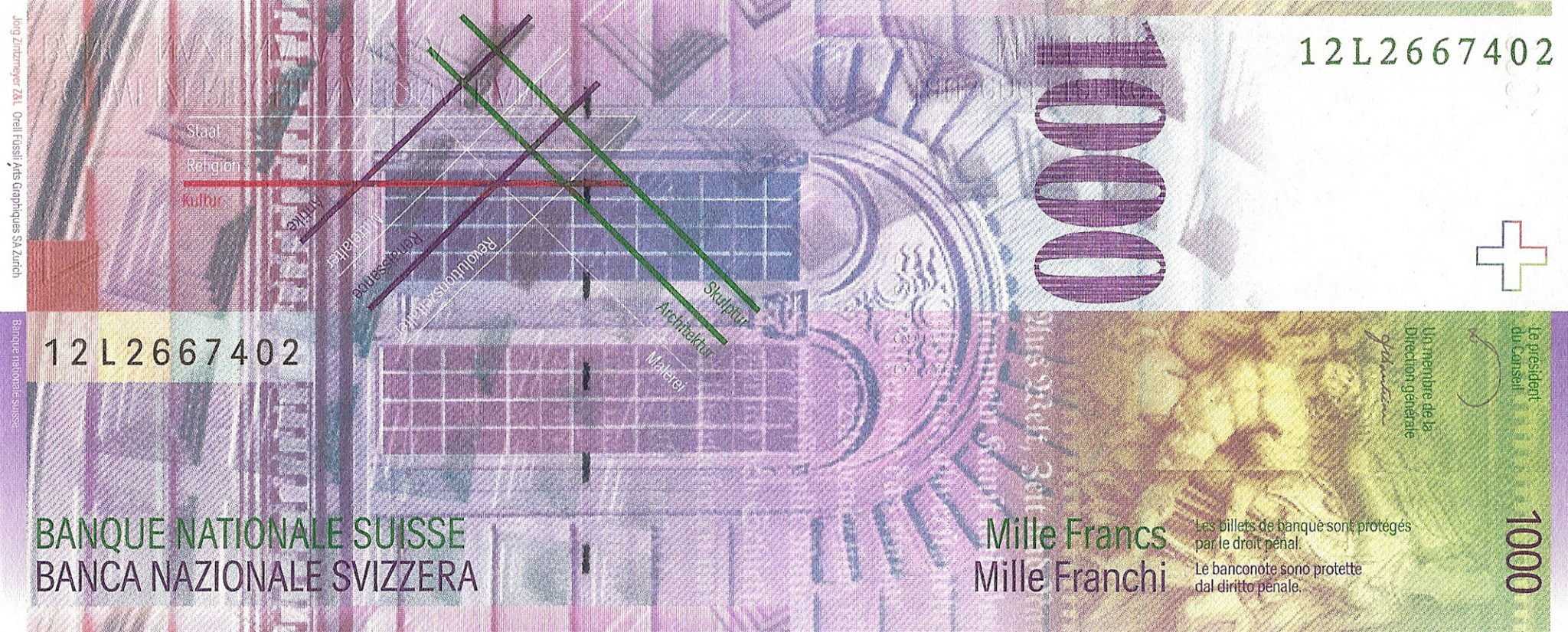Switzerland new sig/date (2012) 1,000-franc note (B354d) confirmed ...
