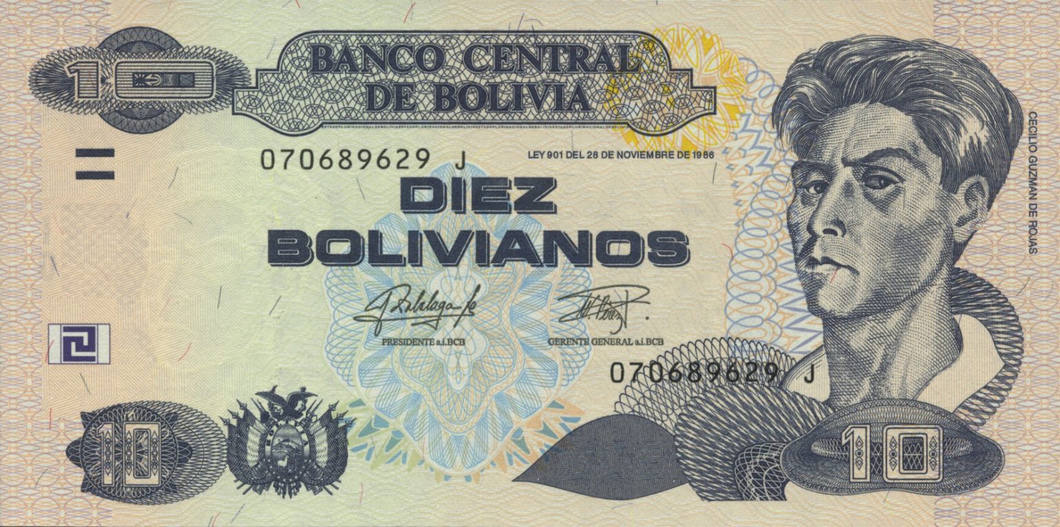 Bolivia new signature 10-boliviano note (B412e) confirmed – BanknoteNews