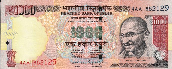 India new serial number 1,000-rupee note (B291f) confirmed – BanknoteNews