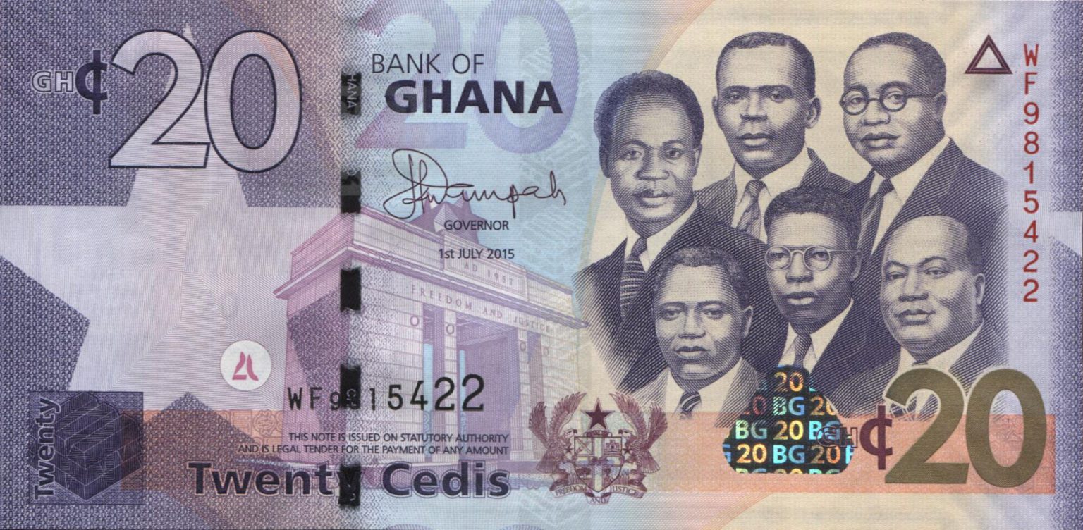 Ghana new date (01.07.2015) 20-cedi note (B148f) confirmed – BanknoteNews
