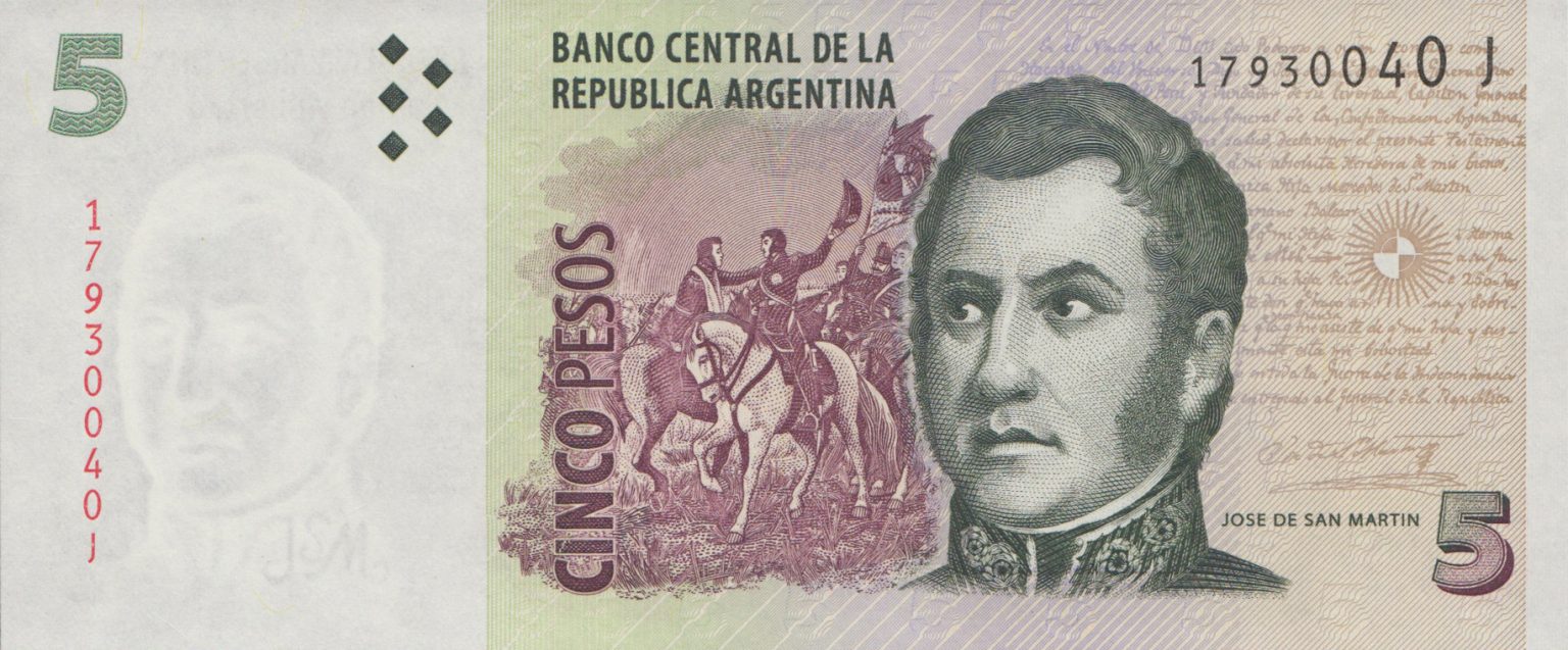 Argentina new signature 5-peso note (B406f) confirmed – BanknoteNews