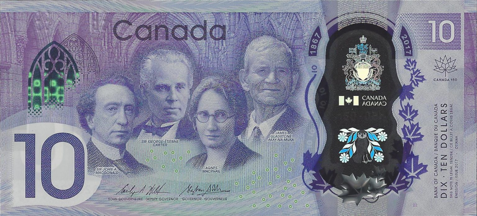 Canada new 10-dollar confederation commemorative note (B377a) confirmed ...