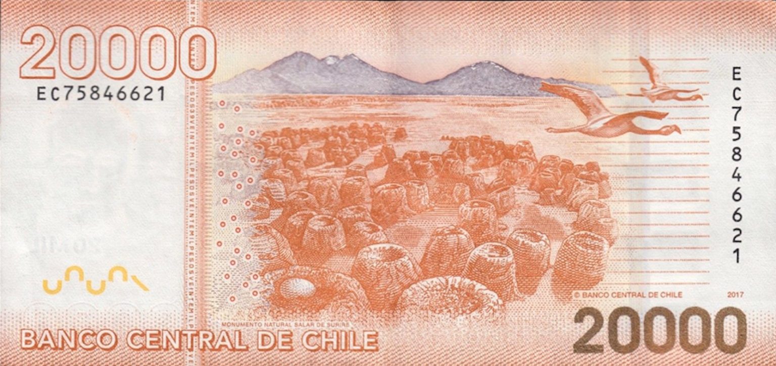 Chile new date (2017) 20,000-peso note (B300h) confirmed – BanknoteNews