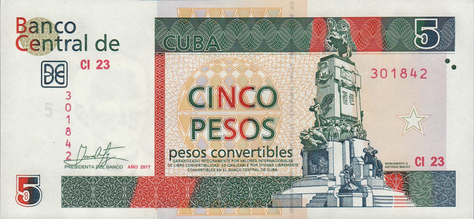 Cuba new sig/date (2017) 5-peso convertible note (BFX907g) confirmed ...