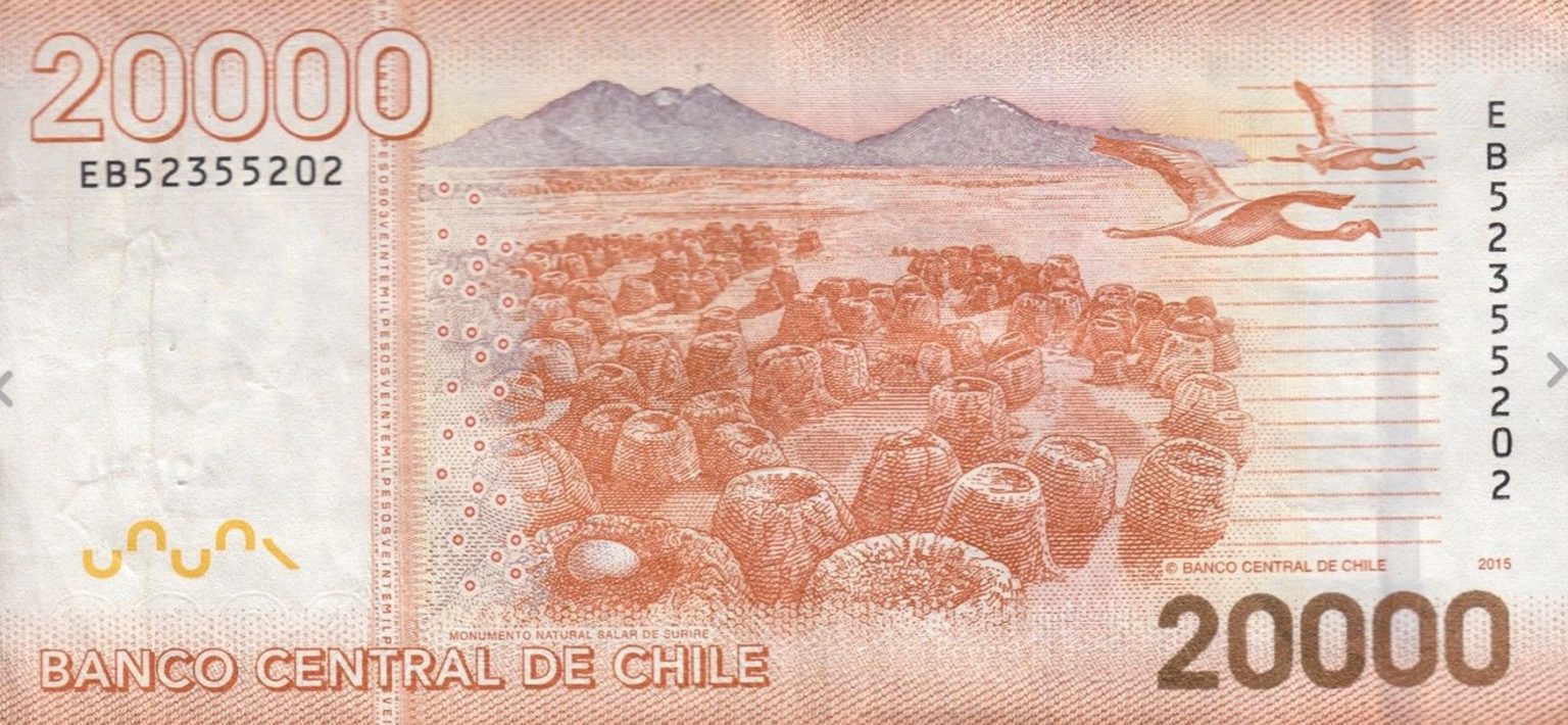 Chile new date (2015) 20,000-peso note (B300f) confirmed – BanknoteNews