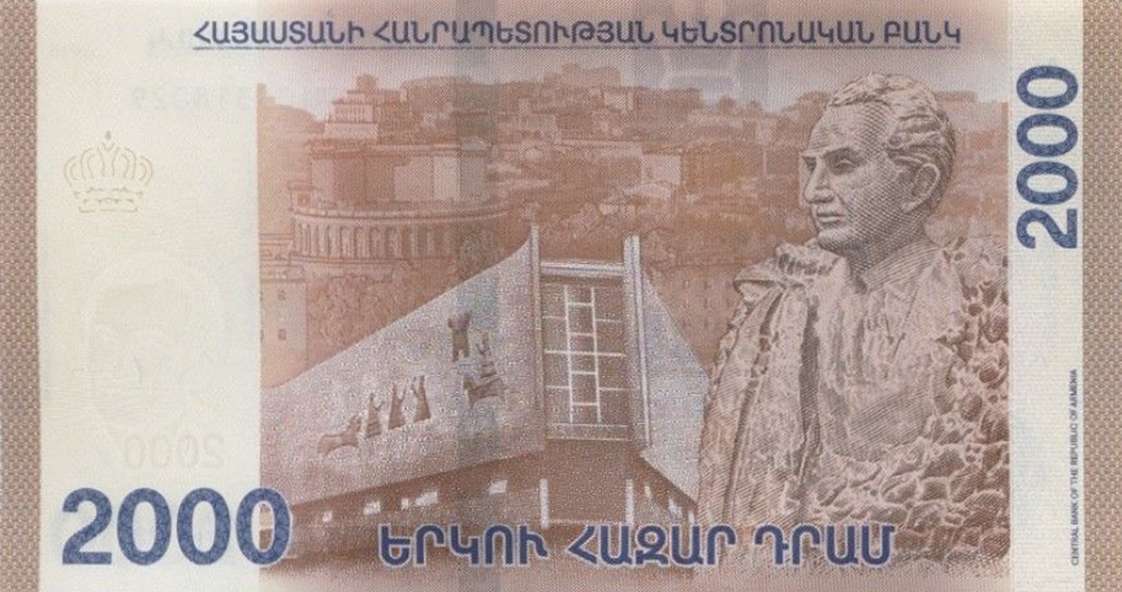 Armenia new 1,000-, 2,000-, and 5,000-dram notes (B319a – B321a ...