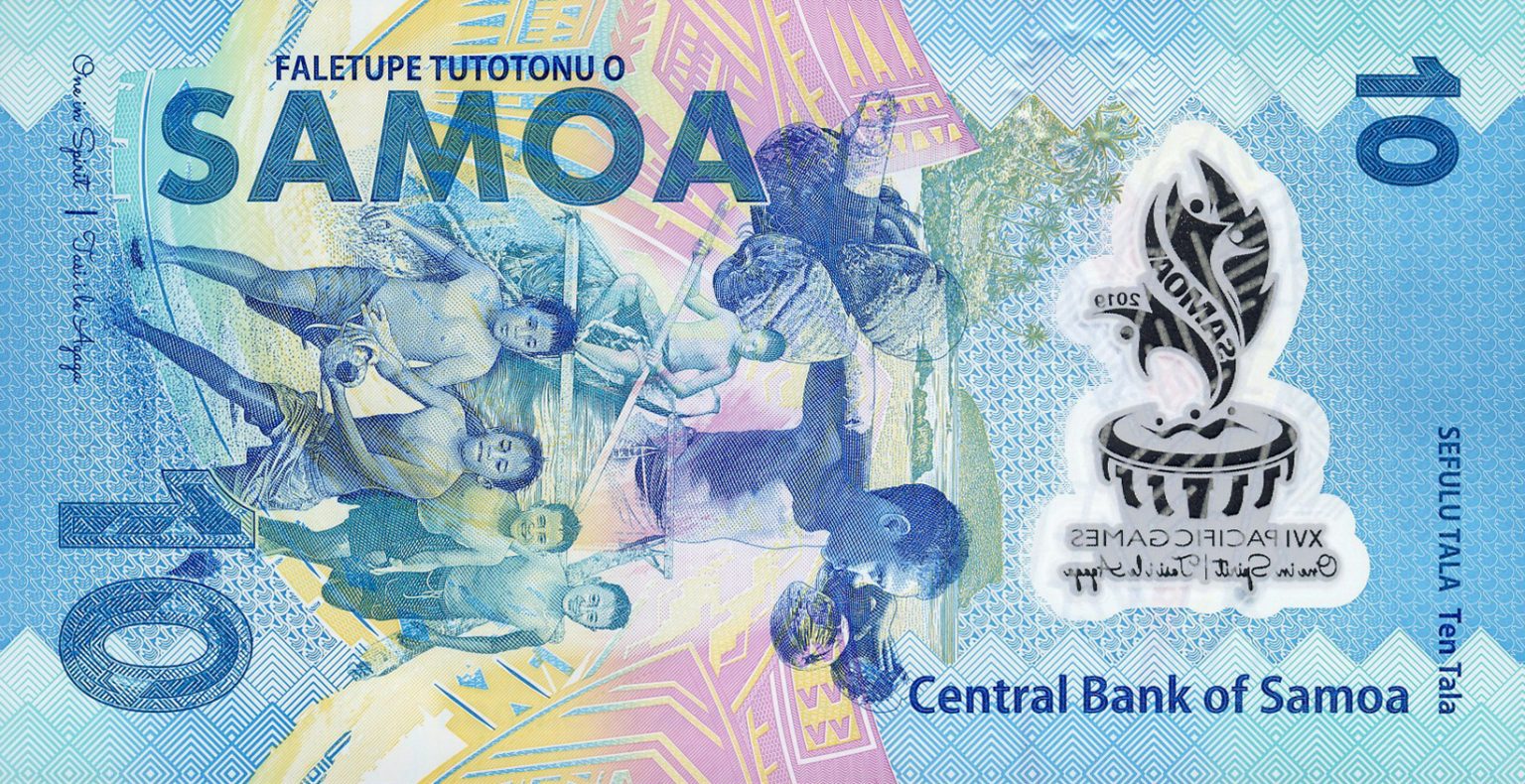 Samoa new 10-tala XVI Pacific Games commemorative polymer note (B121a ...