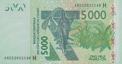 West African States (Niger) new date (2018) 5,000-franc note (B123Hr ...
