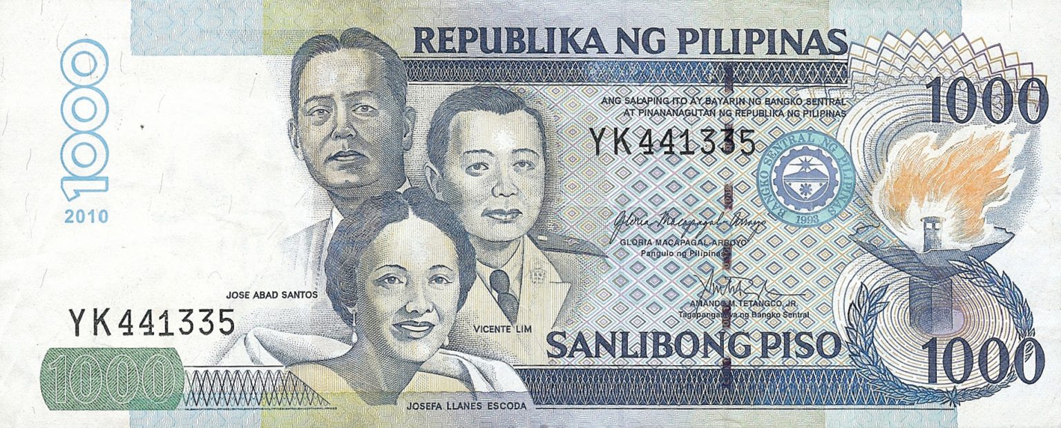 Philippines new date (2010) 1,000-peso note (B1051k) confirmed ...