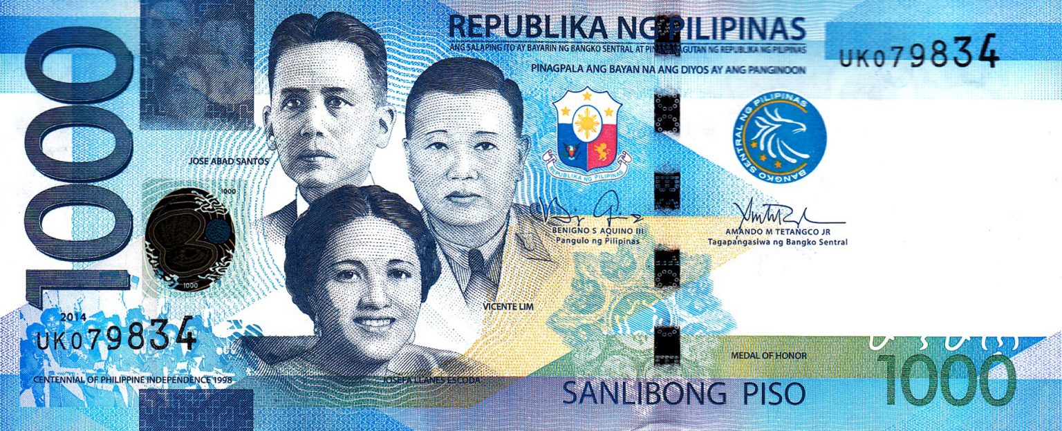 Philippines new date (2014) 1,000-peso note (B1083d) confirmed ...