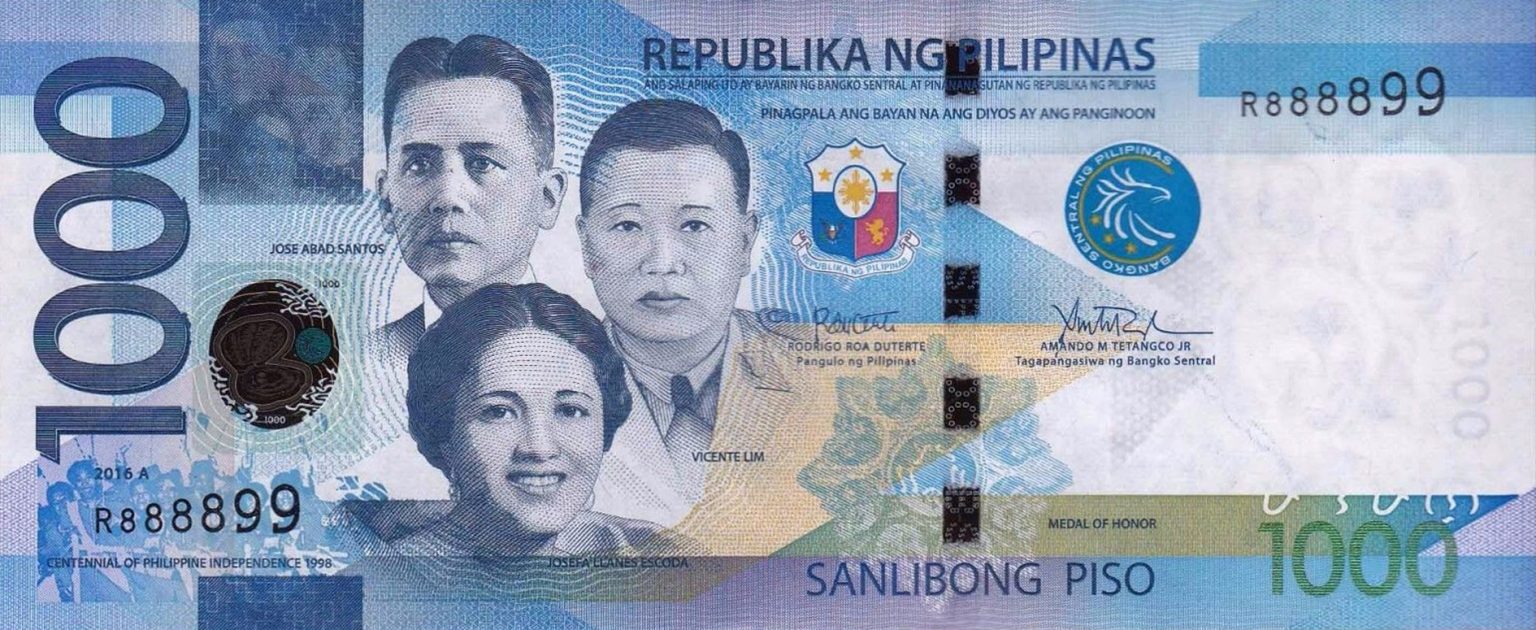 Philippines new sig/date (2016A) 1,000-peso note (B1083j) confirmed ...