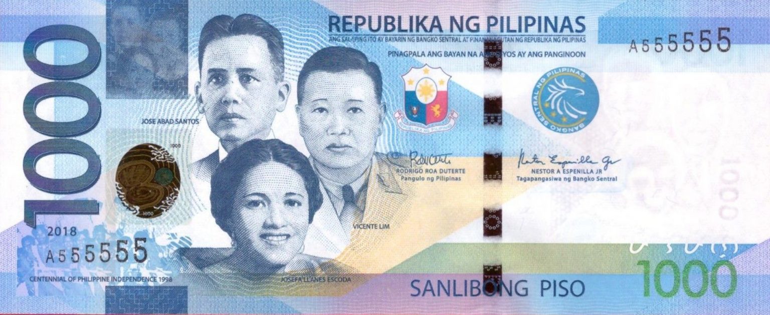 Philippines new date (2018) 1,000-peso note (B1089b) confirmed ...