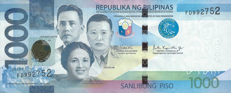 Philippines new date (2019F) 1,000-peso note (B1089e) confirmed ...