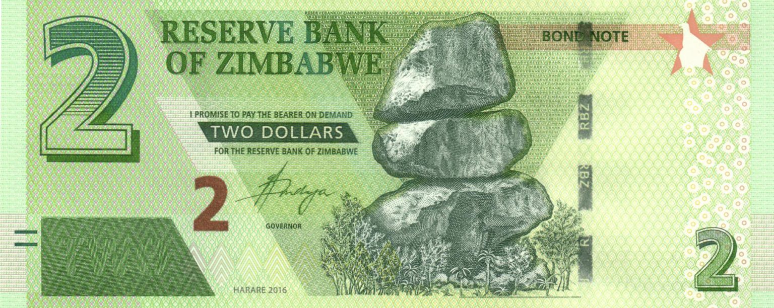 Zimbabwe new 2-dollar bond note (B190a) confirmed – BanknoteNews