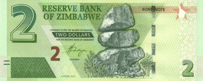 Zimbabwe new 2-dollar bond note (B190a) confirmed – BanknoteNews