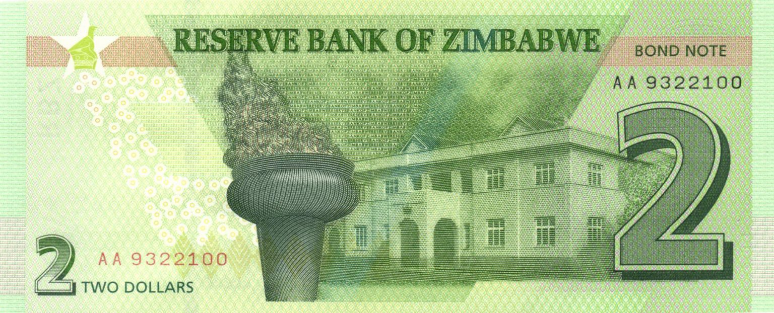 Zimbabwe new 2-dollar bond note (B190a) confirmed – BanknoteNews