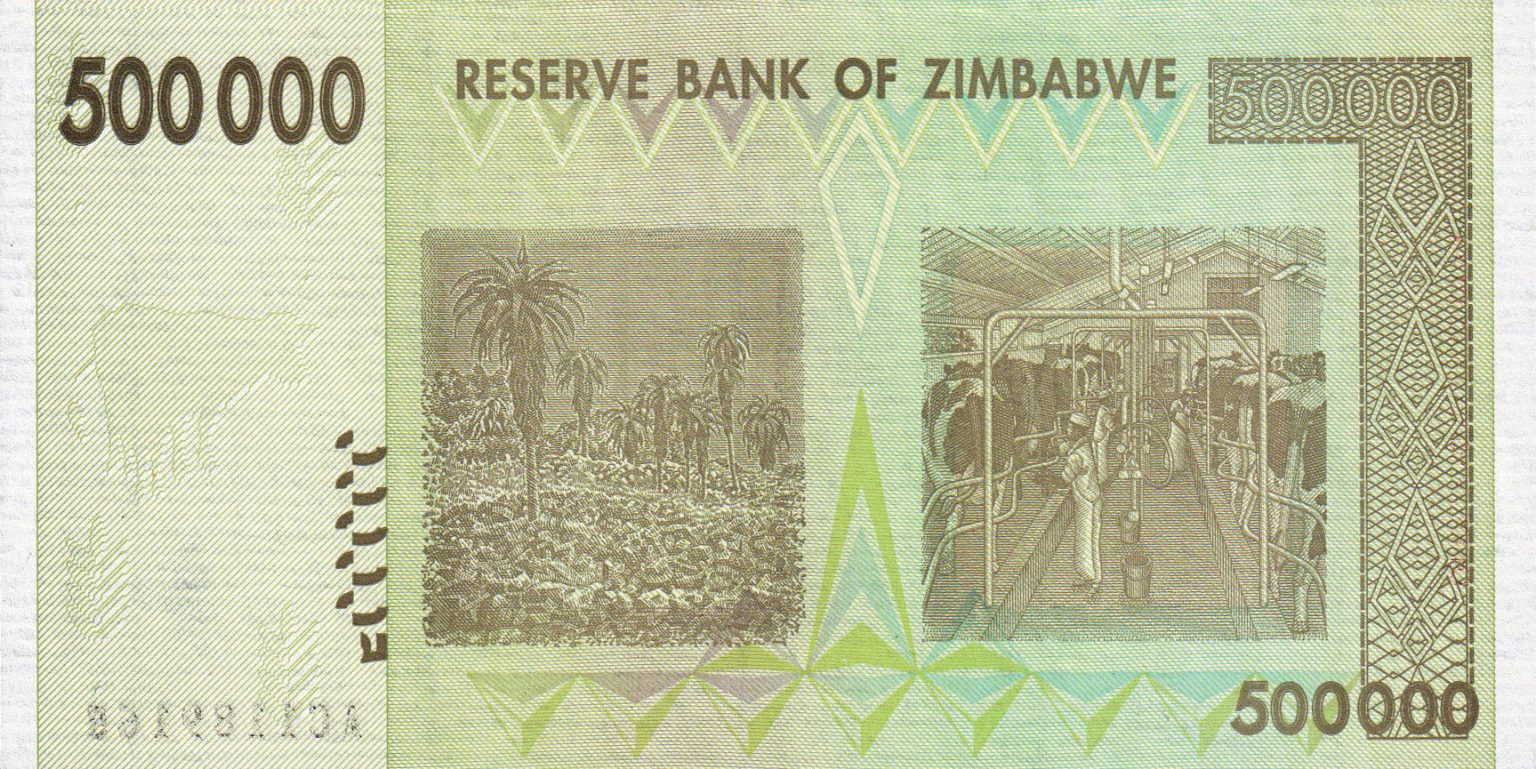 Zimbabwe lined paper 500,000-dollar note (B167b) confirmed – BanknoteNews