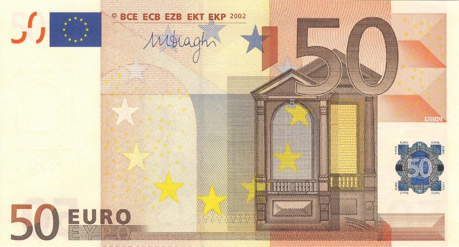 European Monetary Union new signature 50-euro note (B104g3) confirmed ...