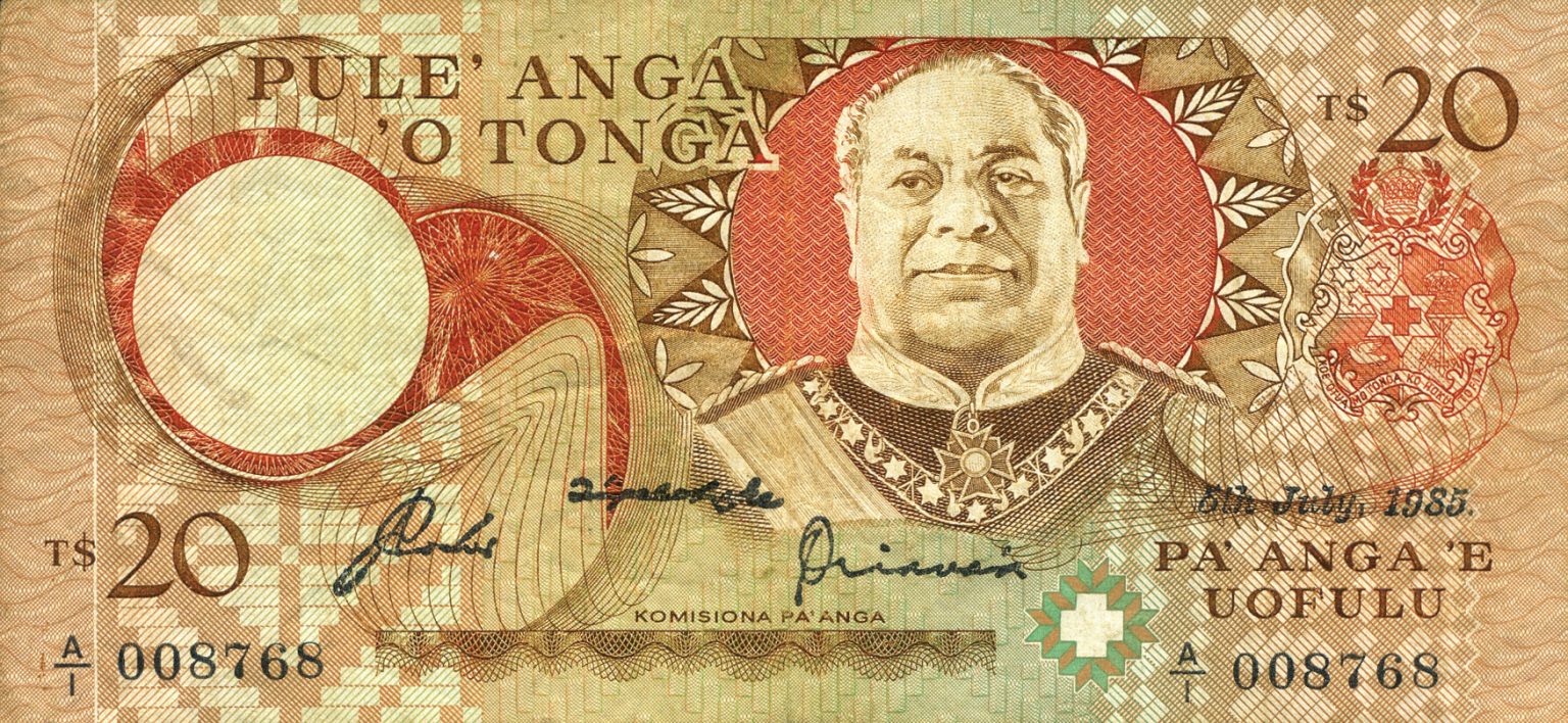 Tonga new date (05.07.1985) 20-pa’anga note (B123a) confirmed ...