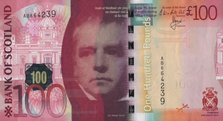 Bank of Scotland new date (19.08.2014) 100-pound note confirmed ...