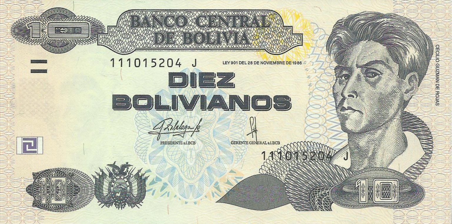 Bolivia new signature 10-boliviano note (B412f) confirmed – BanknoteNews