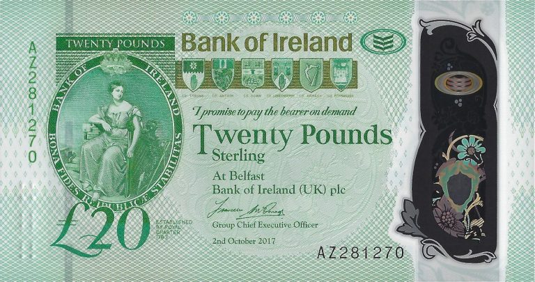 Northern Ireland Bank of Ireland new 20-pound polymer note (B138a ...