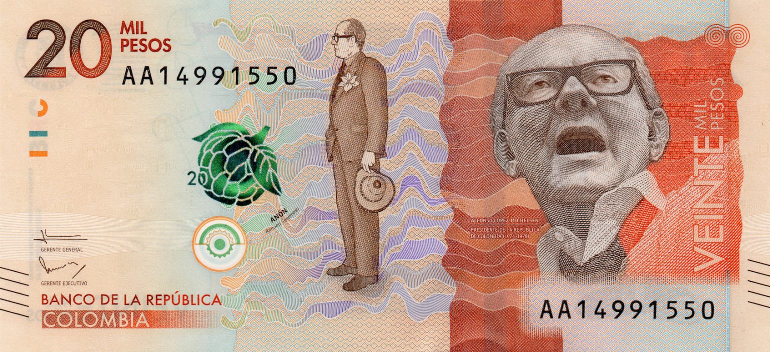 Colombia new 20,000-peso note (B996a) confirmed – BanknoteNews