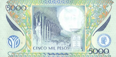 Colombia new date (01.08.2010) 5,000-peso note (B989n) confirmed ...