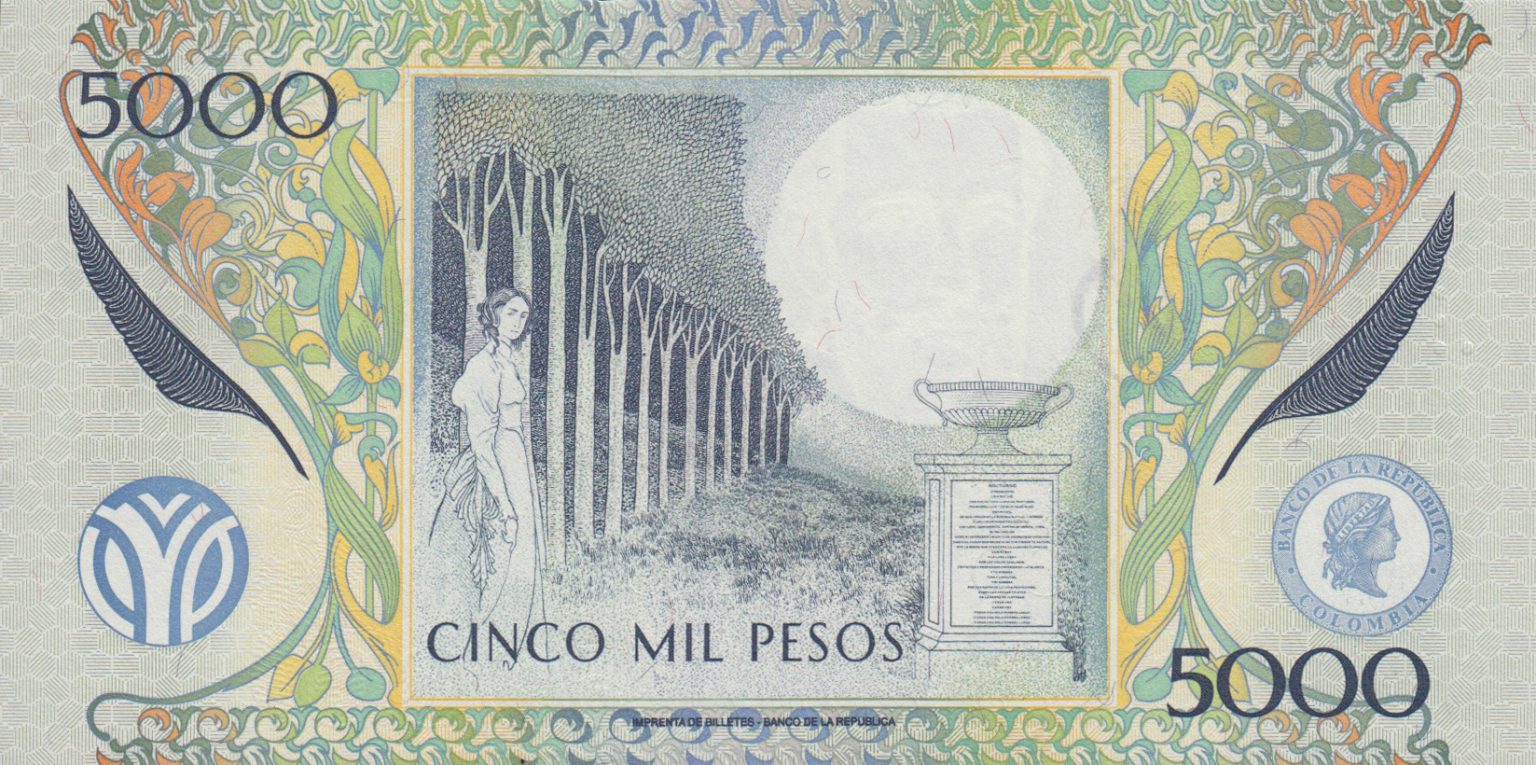 Colombia new date (31.08.2013) 5,000-peso note (B989r) confirmed ...