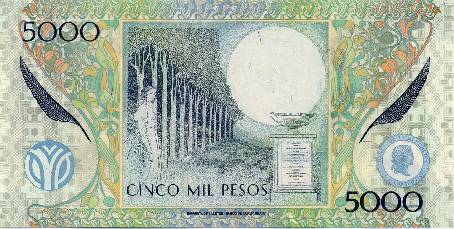 Colombia new date (02.08.2014) 5,000-peso note (B989u) confirmed ...