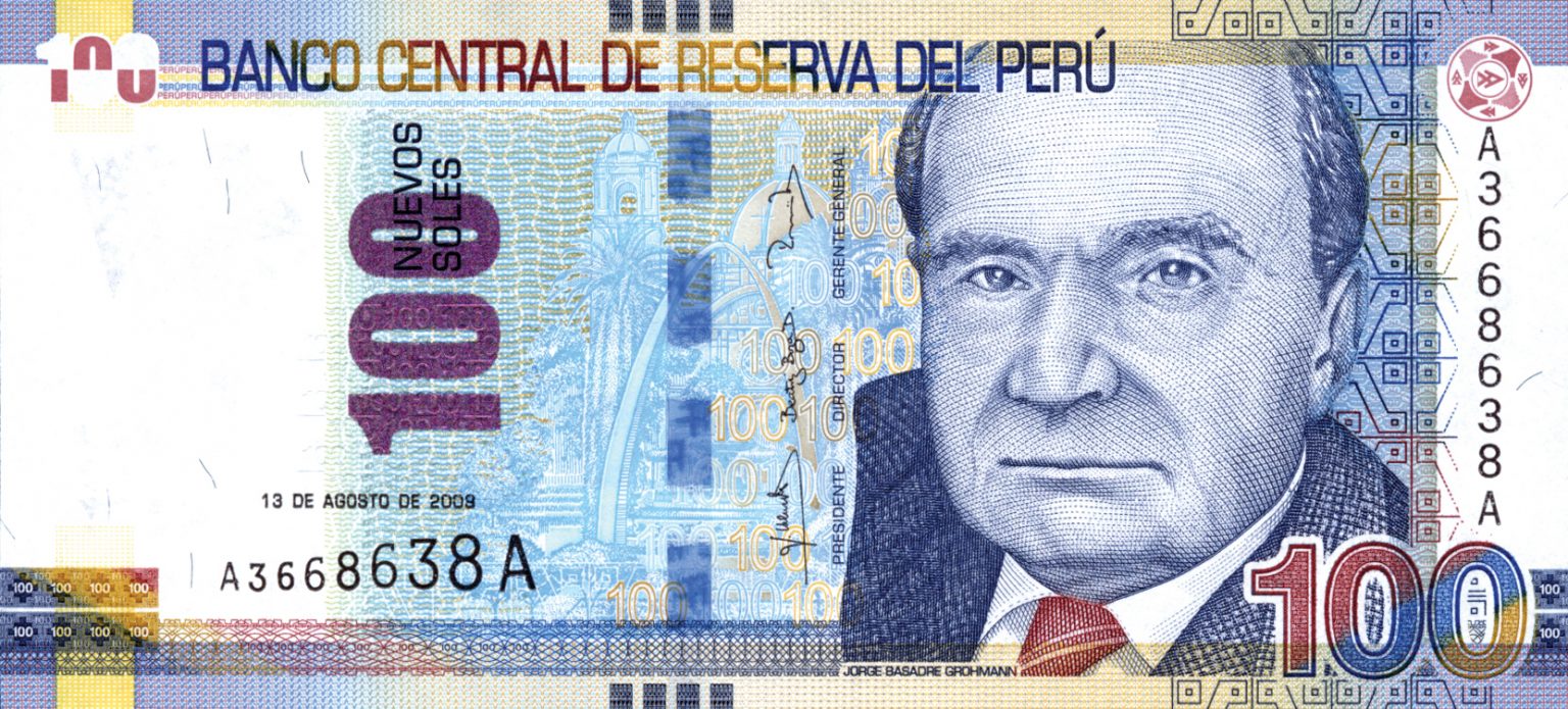 Peru new 50-, 100-, and 200-neuvo sol notes (B526a, B528a, B530a ...